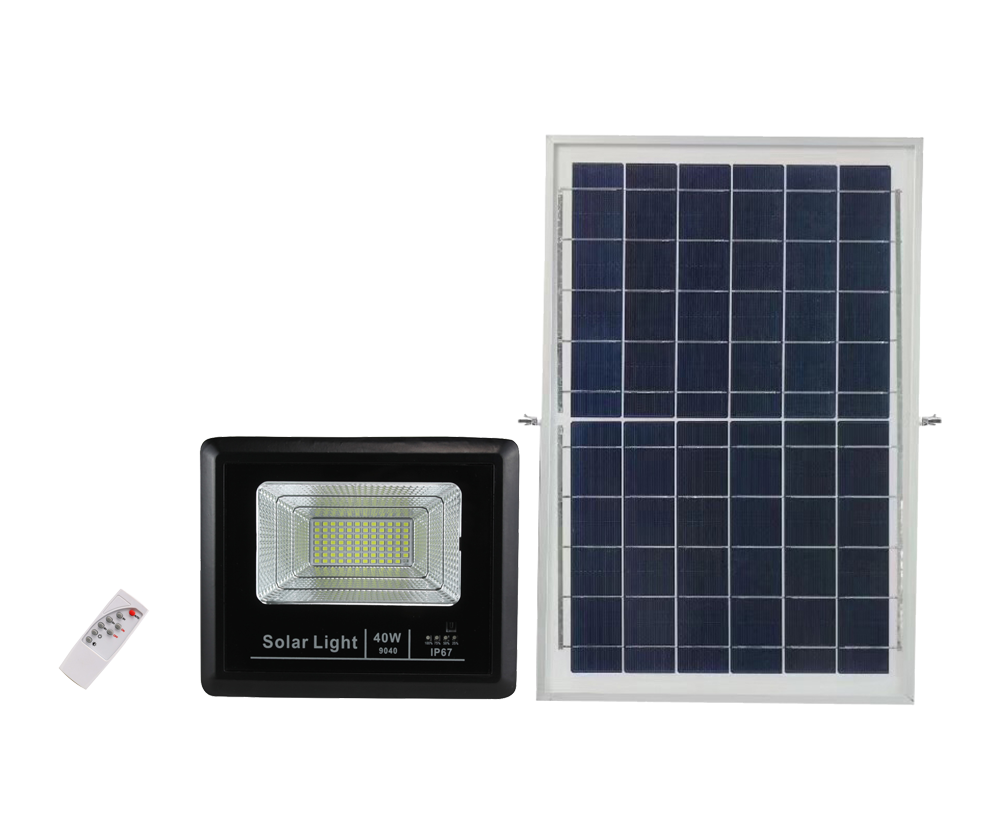 Twin Solar Light Pack - 2 x 40w Flood Lights 1 x Panel (delivery inclu ...